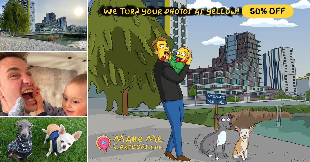 Custom Simpson Style Family Portrait – Make Me Cartoons
